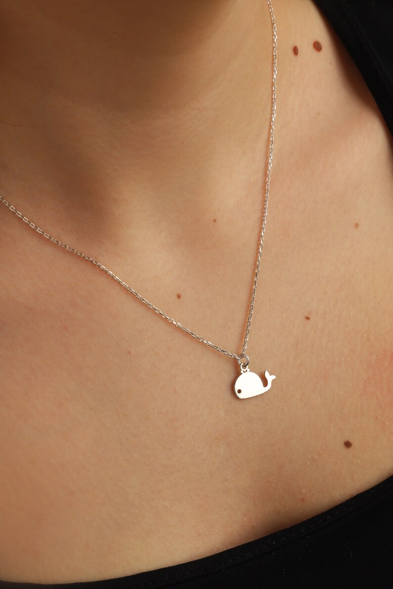 Tiny Whale Necklace Cute Little Whale Necklace Dolphin - Etsy