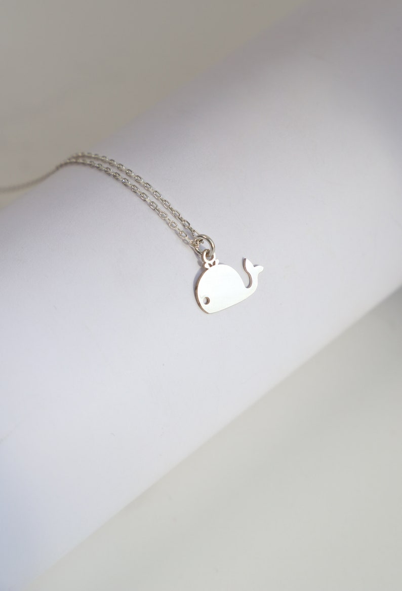 Tiny Whale Necklace Cute Little Whale Necklace Dolphin - Etsy