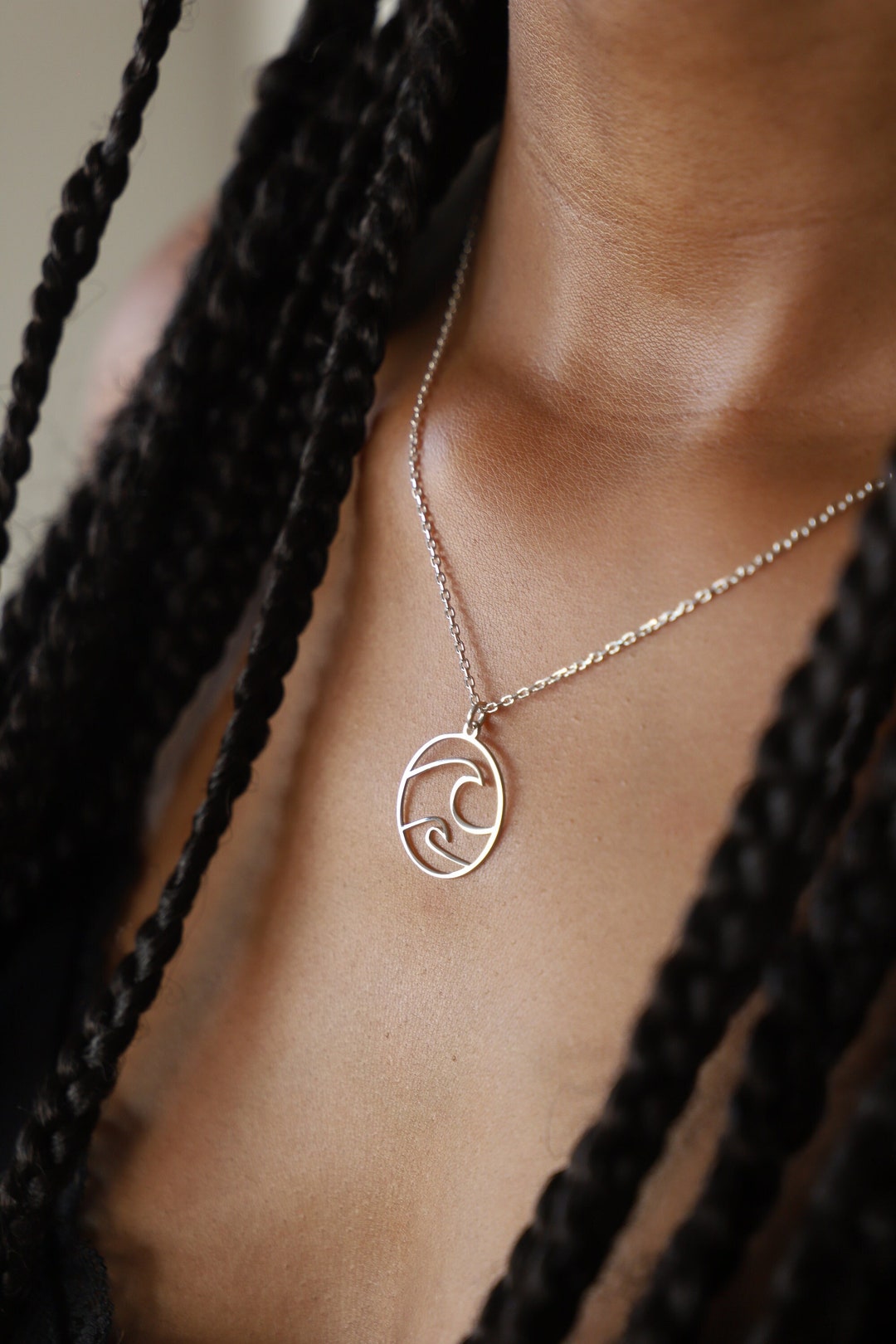 Silver Ocean Wave Necklace, Dainty Double Wave Necklace, Ocean Jewelry ...
