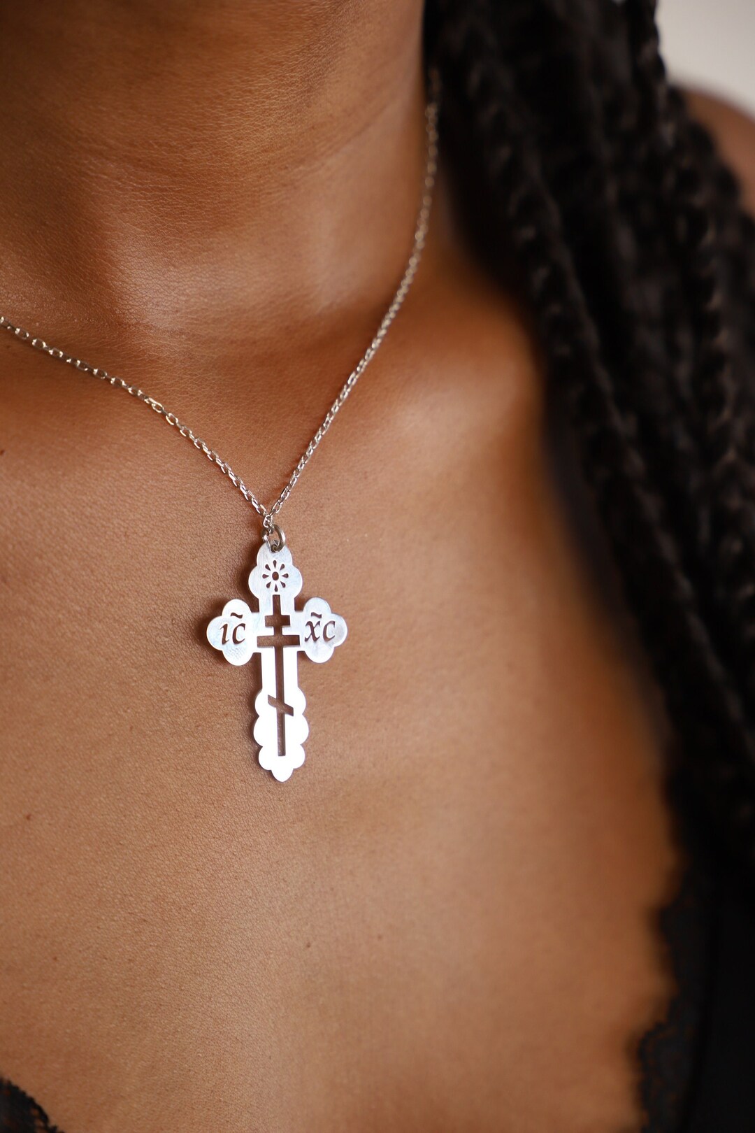 925K Silver Large Cross Necklace, Unisex Bold Religious Pendant, Big ...