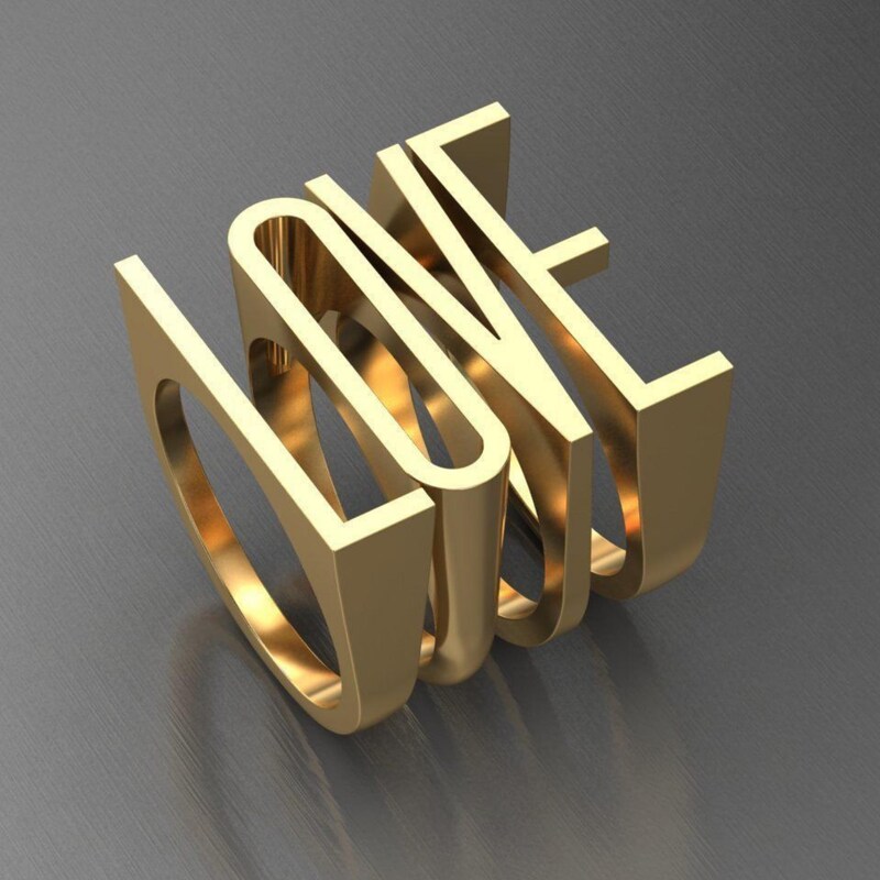 Letter Ring - Etsy