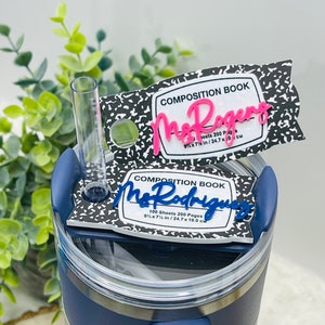 Composition Book Personalized Tumbler Plate Teachers Stanley Tumbler ...