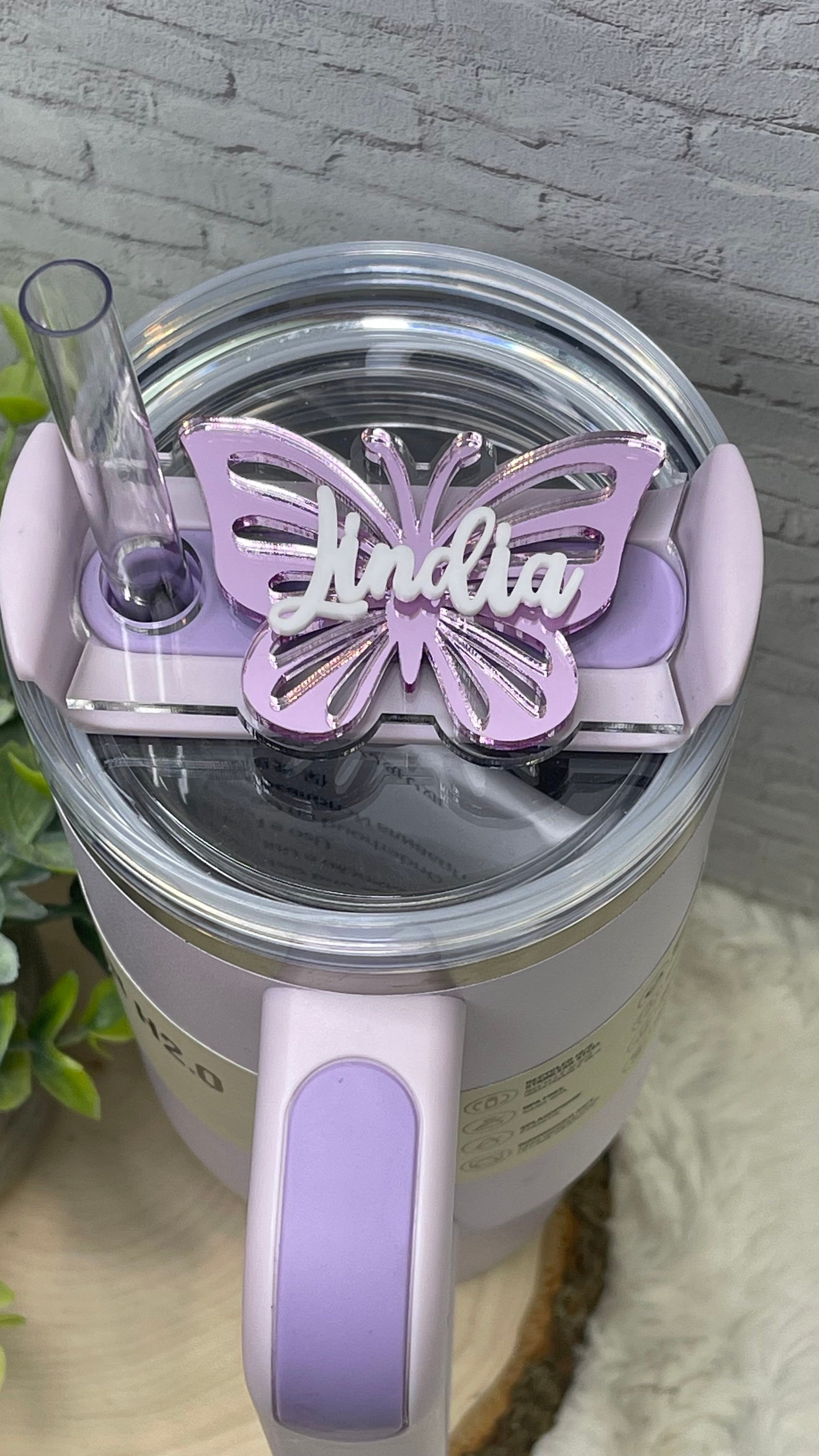 Stanley Tumbler Personalized Butterfly Name Plate for Stanley Tumbler ...