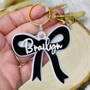 Bow Keychain Personalized Coquette Purse Charm for Backpack Keychain ...