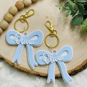 Bow Keychain Personalized Coquette Purse Charm for Backpack Keychain ...