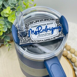 Composition Book Personalized Tumbler Plate Teachers Stanley Tumbler ...