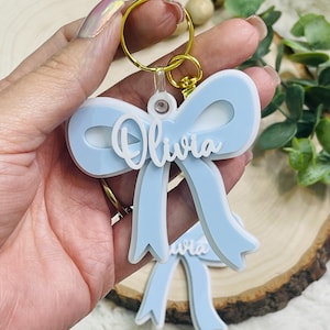 Bow Keychain Personalized Coquette Purse Charm for Backpack Keychain ...