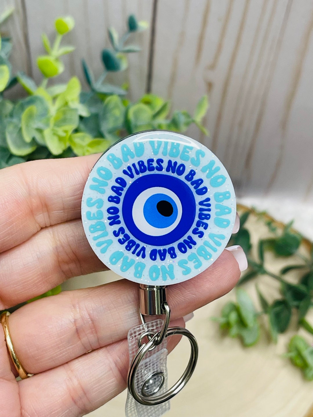 Evil Eye Badge Reel, Retractable Badge Holder, Acylic ID Holder, Nurse ...