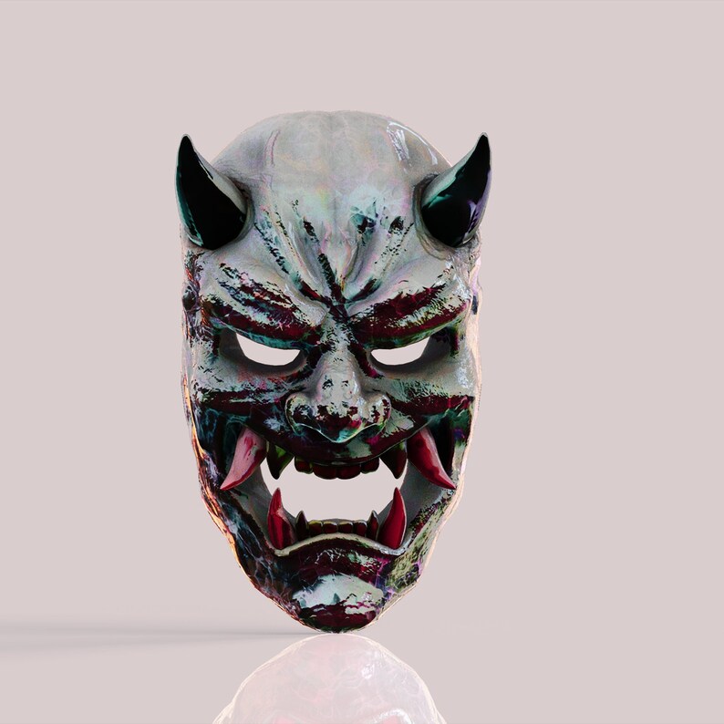 Oni Mask, Traditional Japanese Demon Mask, Wearable - Etsy
