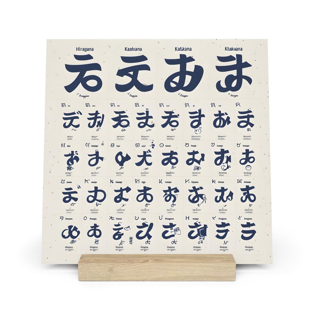 Japanese Alphabet Gallery Board With Stand, Educational Decor, Study ...