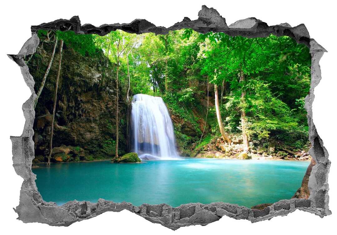Rainforest Waterfall Wall Decal Stickers Tropical Forest Wall - Etsy