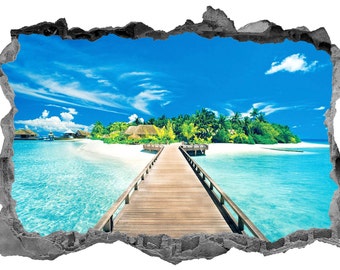 Tropical Beach Wall Decals - Etsy