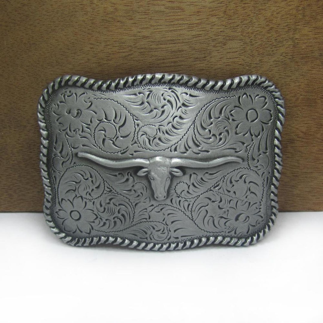 Western Bull Head Cowboy Belt Buckle Cowboy Buckle Silver - Etsy