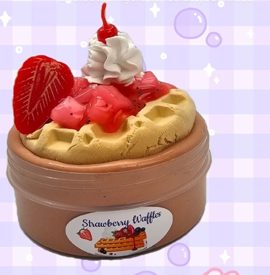 Strawberry Waffle Slime DIY Clay Slime Slime Strawberry - Etsy