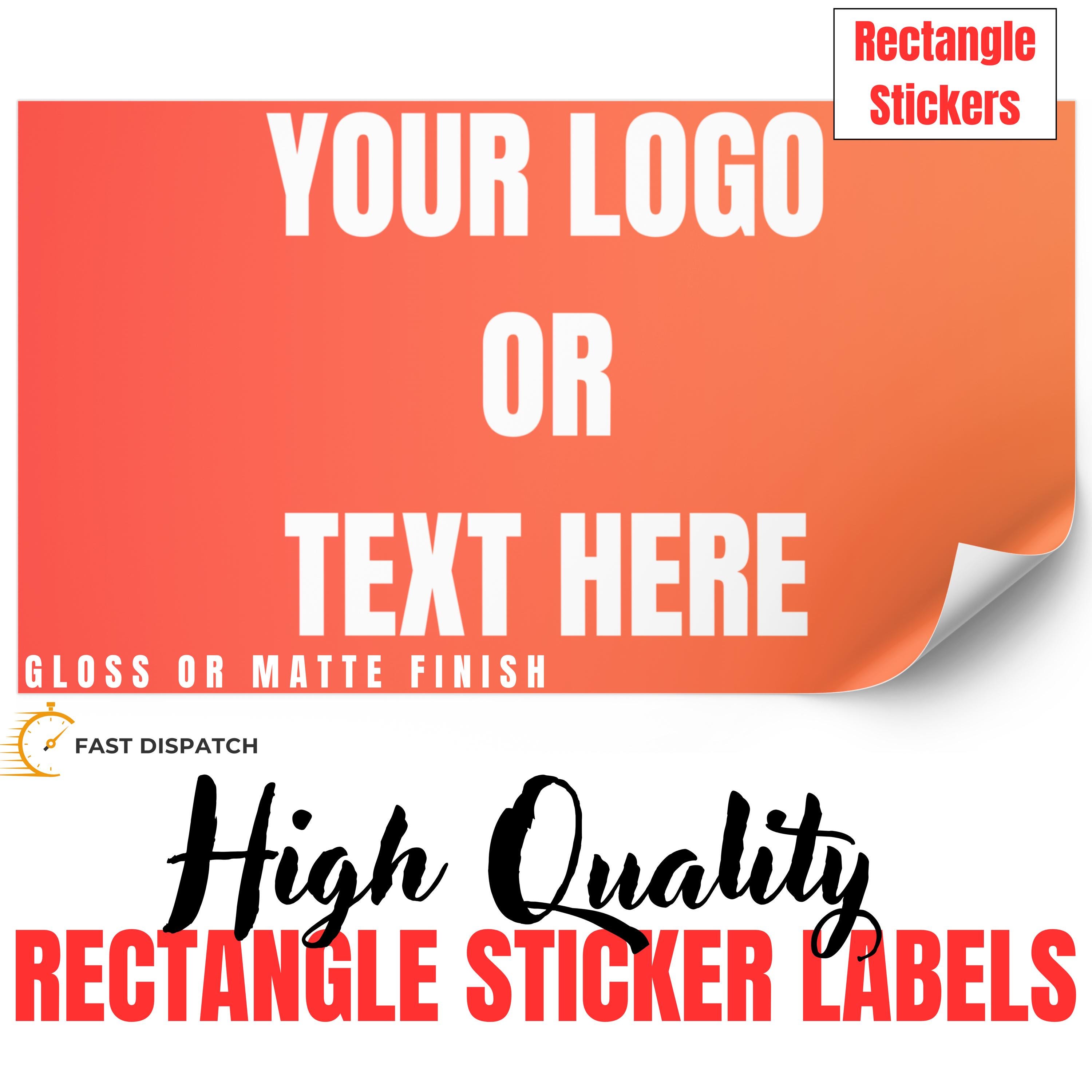 Custom Rectangle Logo Stickers for Small Business, Personalised Gloss ...