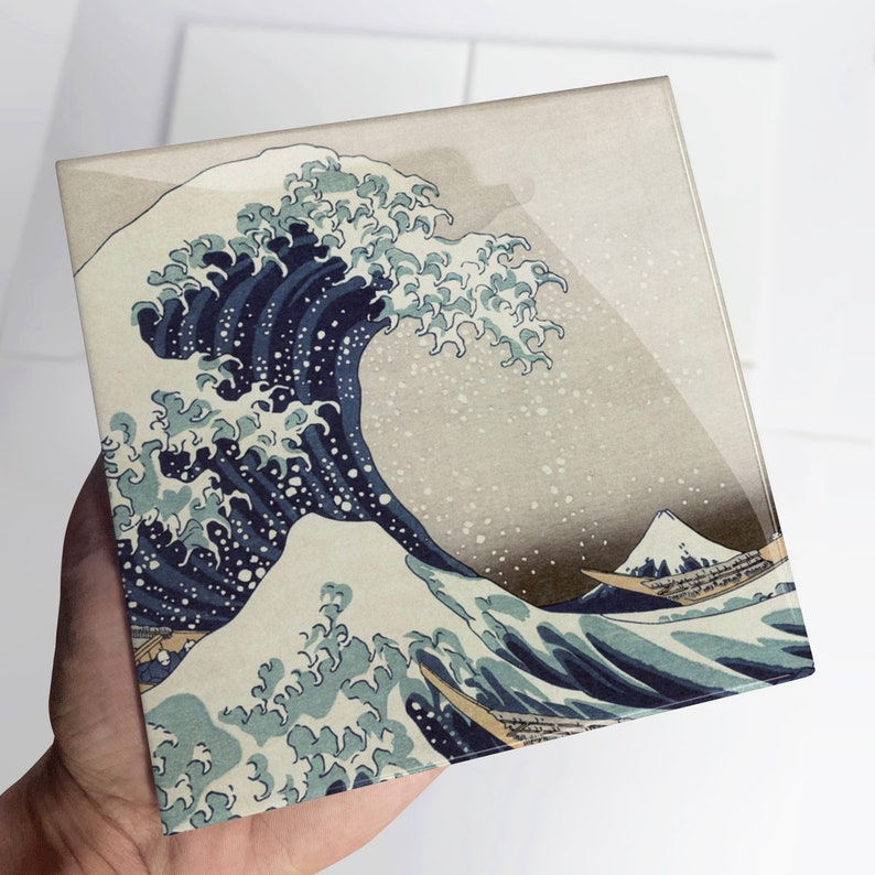 Great Wave Tiles, Japanese Ocean 6 Inch Ceramic Tile or Set, Japan Art ...
