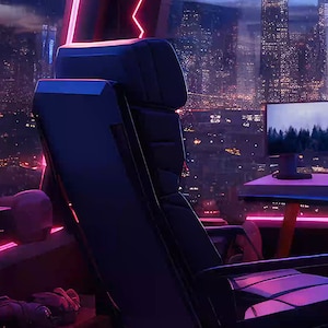 Cyberpunk Vtube 4K Animated Background, Streamer Room, Seamless Loop - Etsy