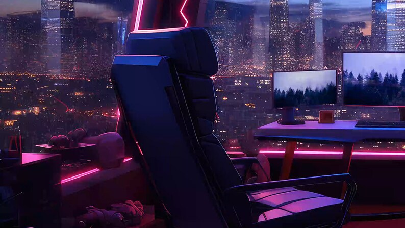 Cyberpunk Vtube 4K Animated Background, Streamer Room, Seamless Loop - Etsy