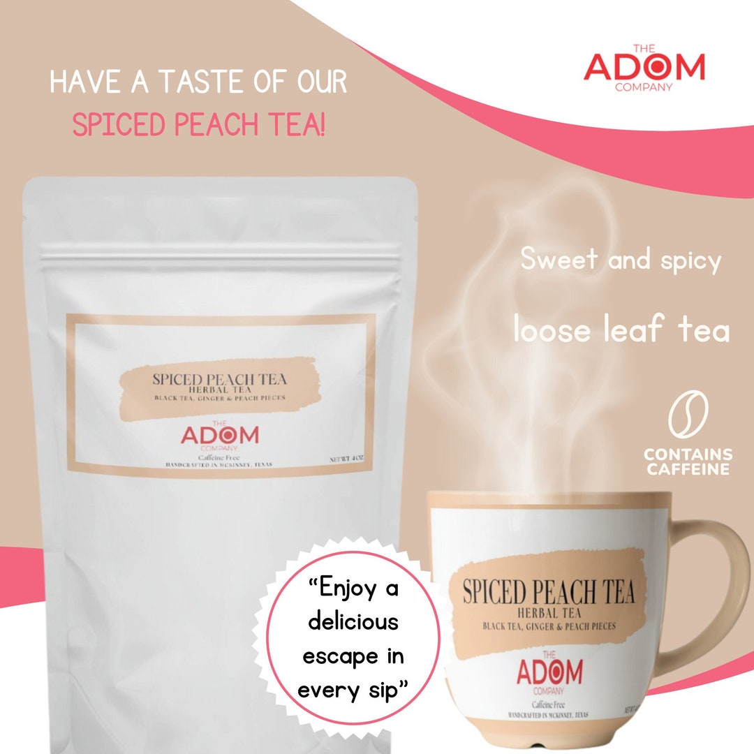 Spiced Peach Tea, Ginger Peach Tea, Natural Loose Leaf Tea, Ginger ...