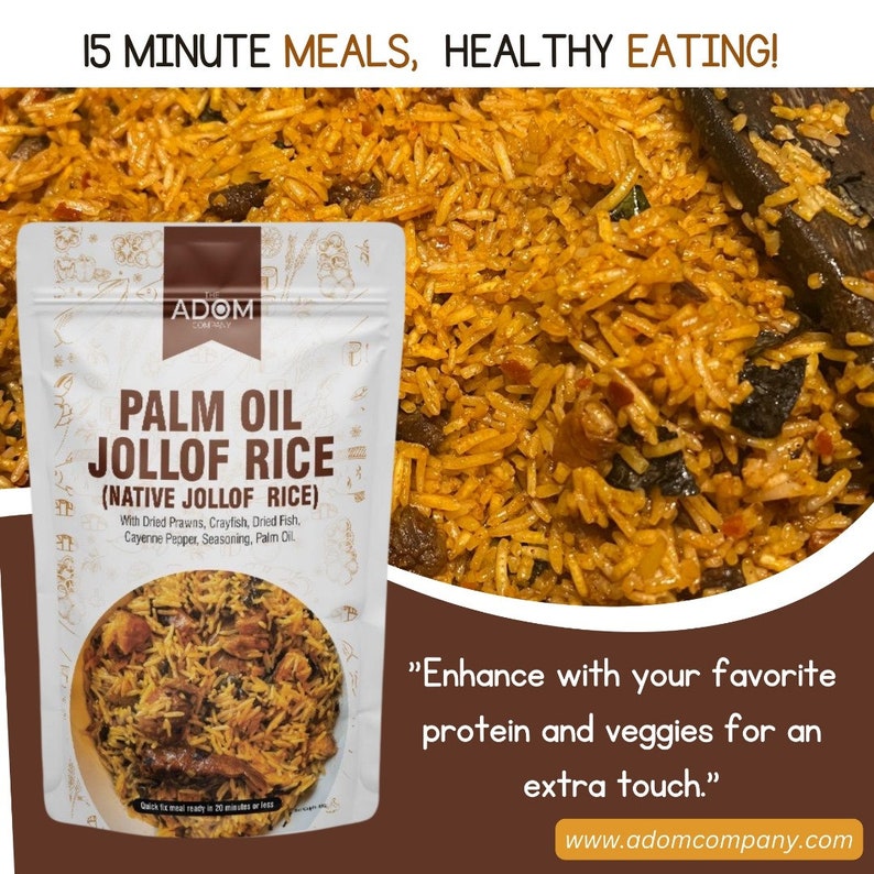 Native Jollof Rice Palm Oil Rice Ready to Cook Meal Jollof Rice - Etsy