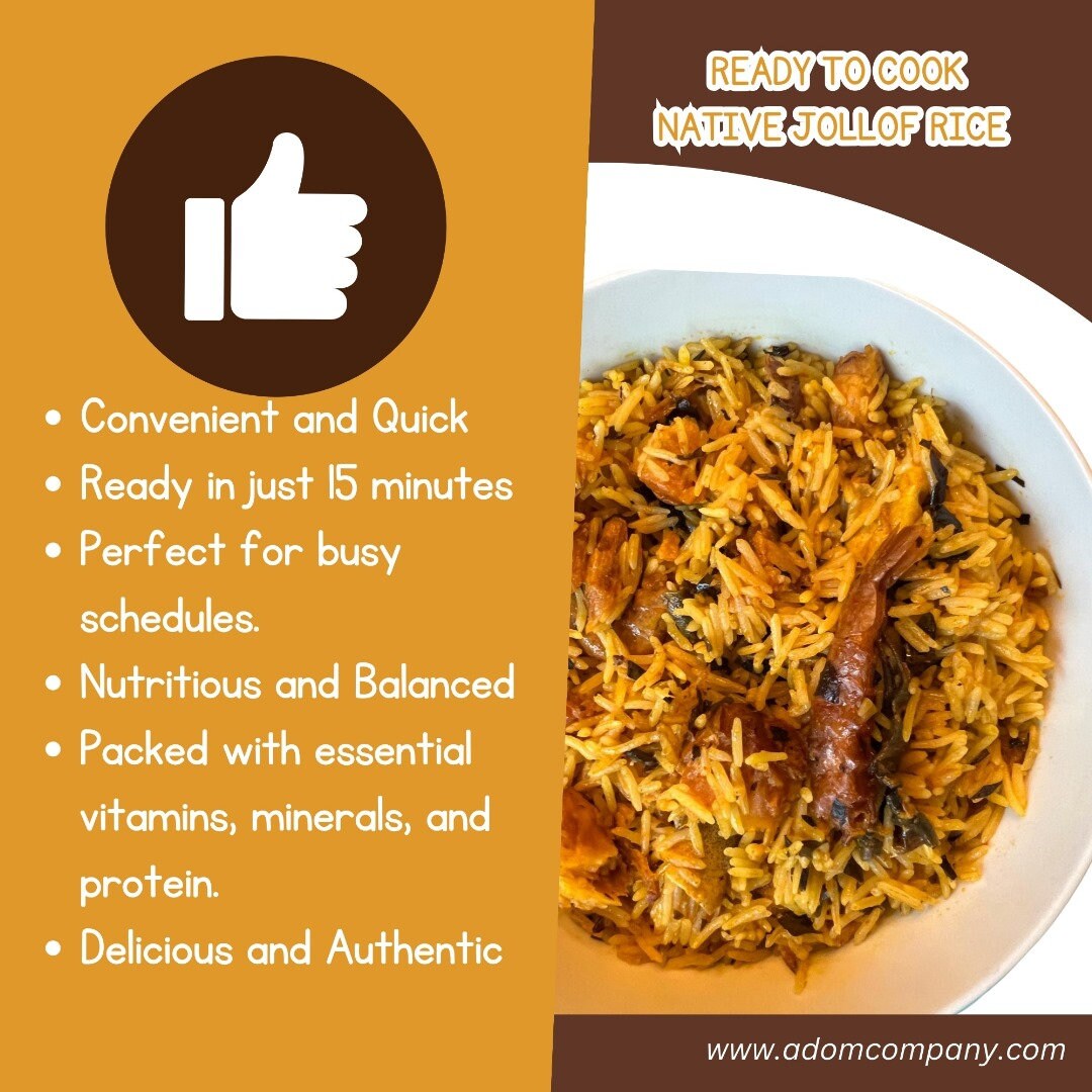 Native Jollof Rice Palm Oil Rice Ready to Cook Meal Jollof Rice - Etsy