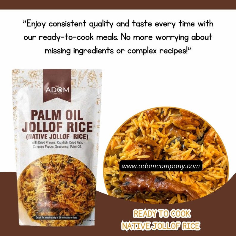Native Jollof Rice Palm Oil Rice Ready to Cook Meal Jollof Rice - Etsy
