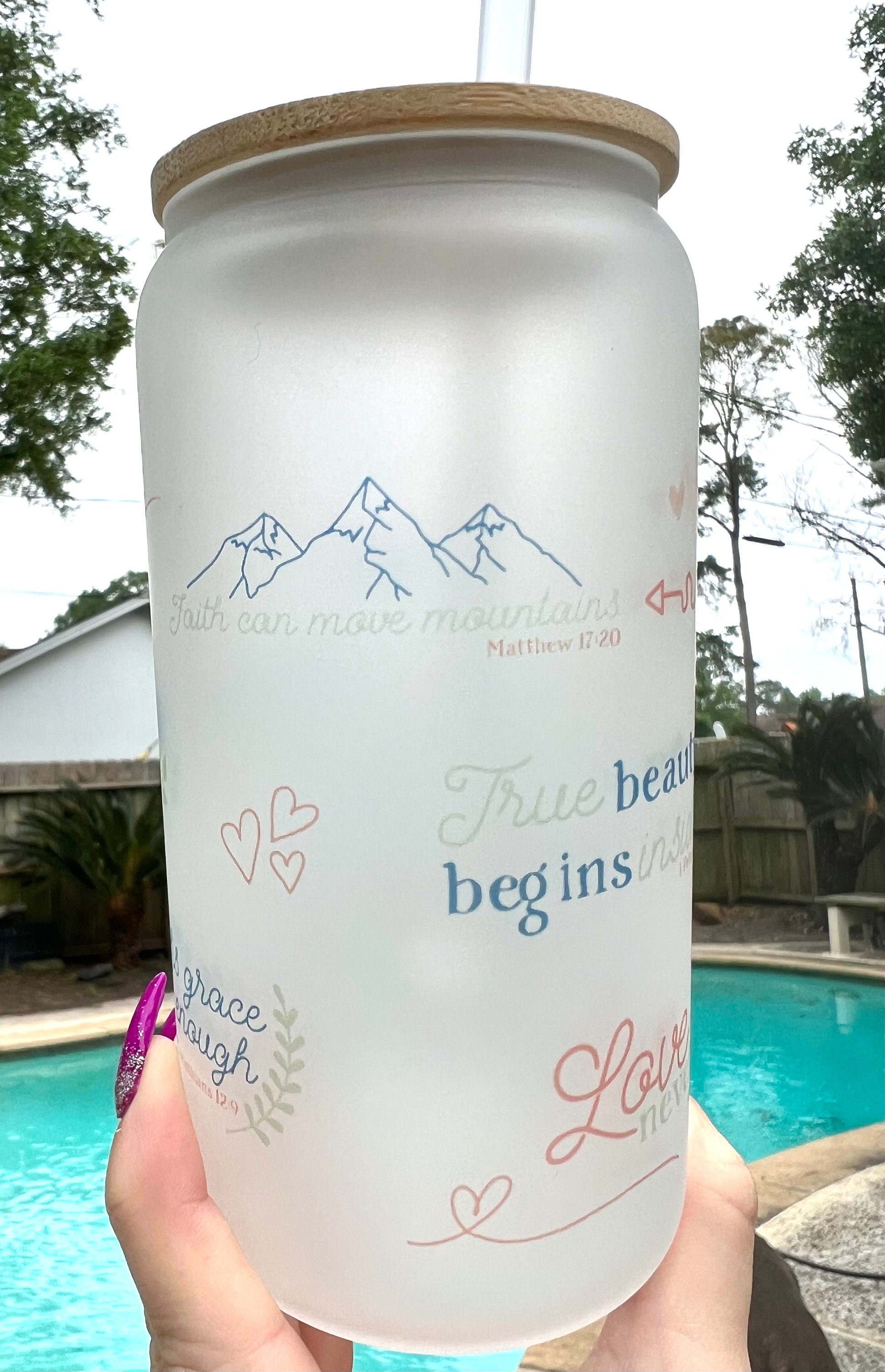 Bible Verses Glass Cup - Etsy