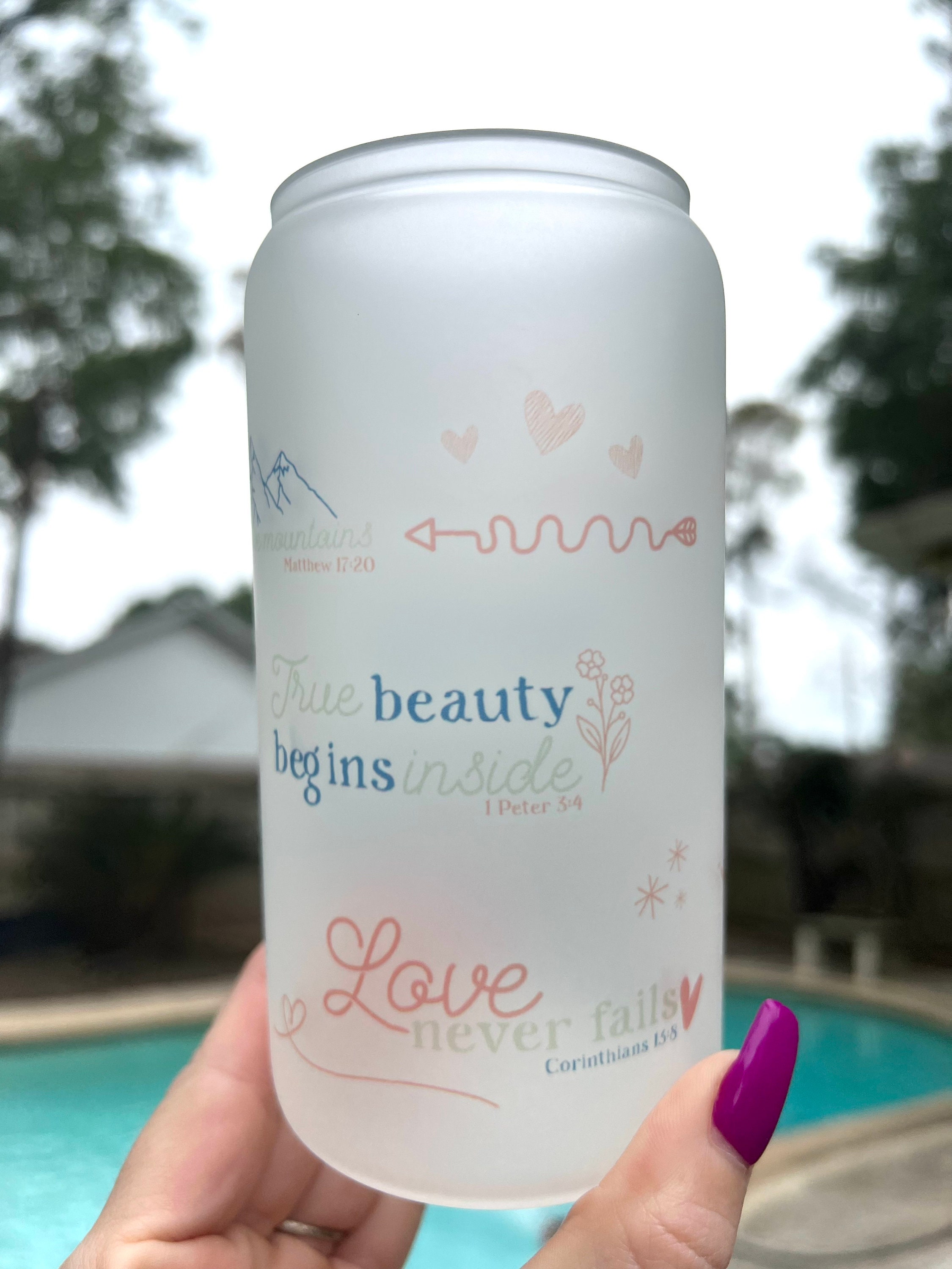 Bible Verses Glass Cup - Etsy