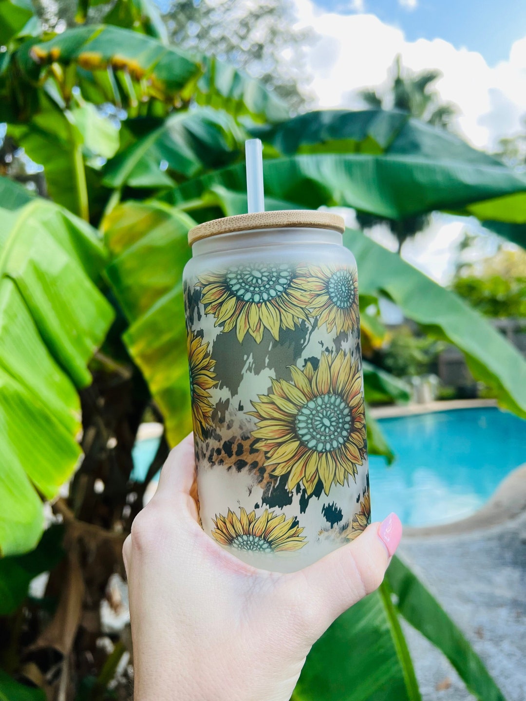 Frosted Western Glam Glass Cup - Etsy