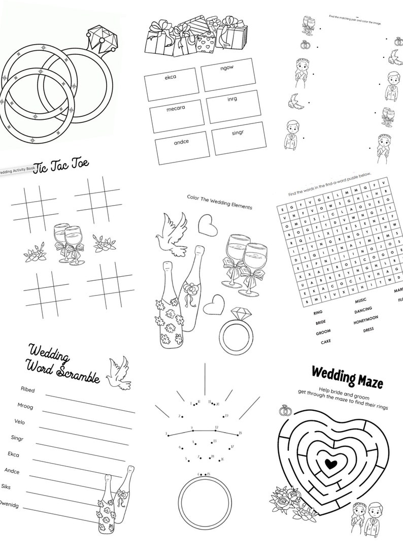 Ultimate Wedding Day Themed Printable Activity Bundle Pack for Children ...