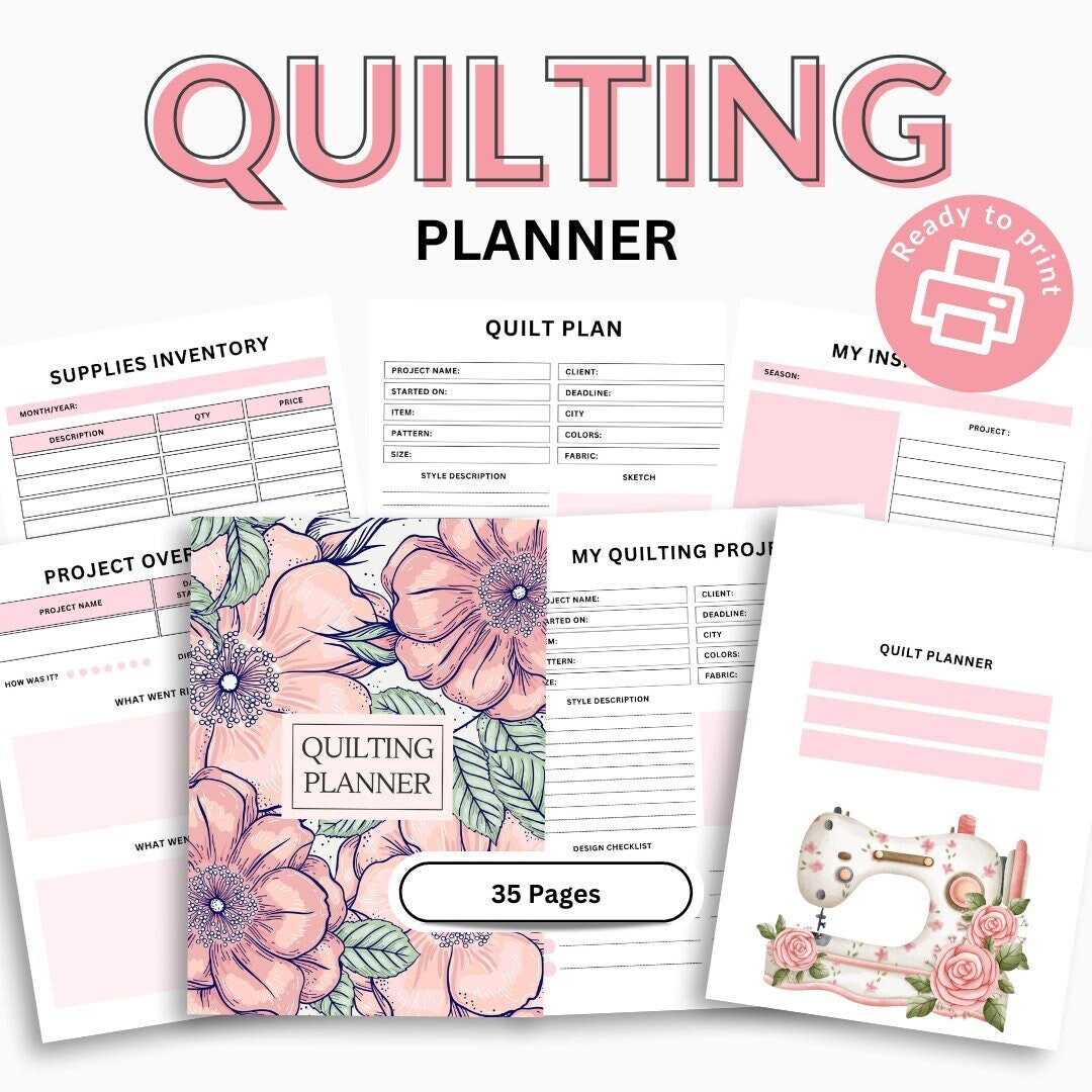 Quilting Book Quilt Planner, Sewing Planner, Fabric Organizer for ...