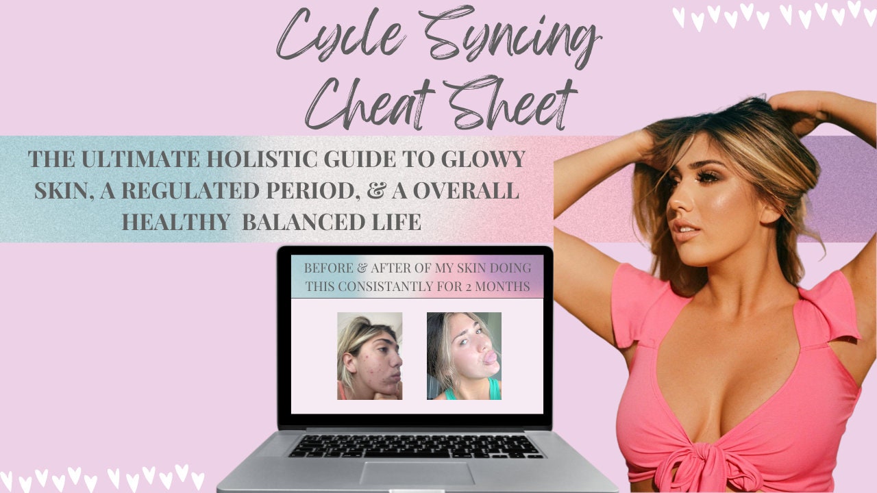 Cycle Syncing Cheat Sheet - the Exact Guide That I Used to Clear My Full Face of Acne, Regulate ...