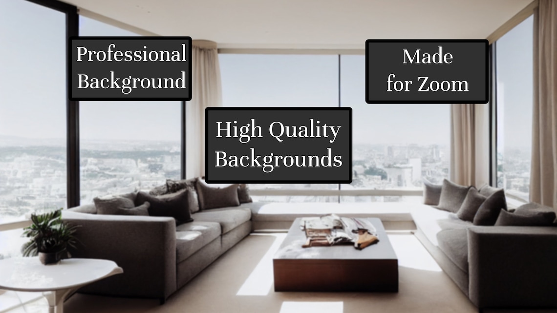 White Modern Zoom Backgrounds Pack of 3 Virtual Backgrounds for Zoom ...