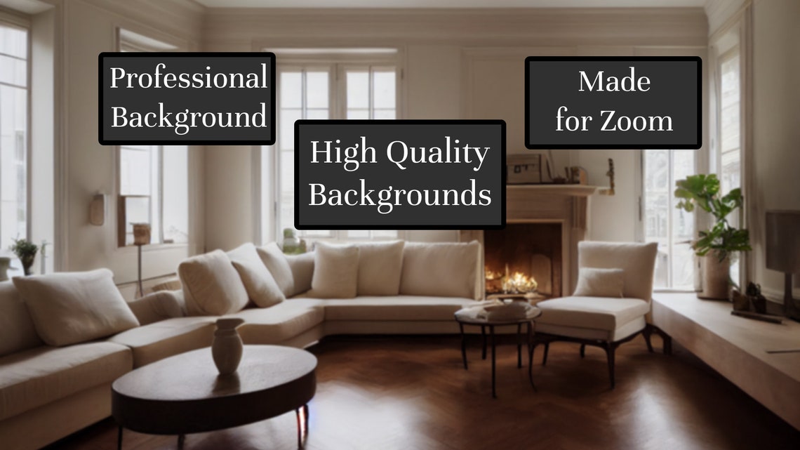 White Modern Zoom Backgrounds Pack of 3 Virtual Backgrounds for Zoom ...