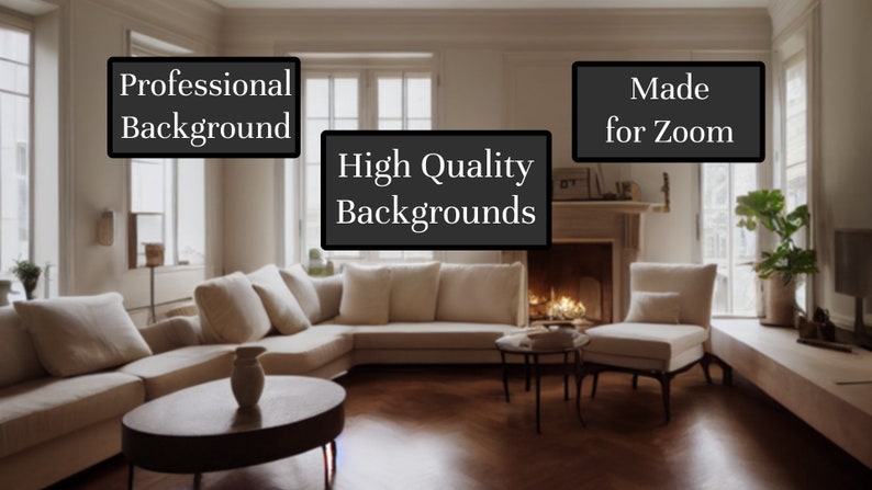 White Modern Zoom Backgrounds Pack of 3 Virtual Backgrounds for Zoom ...