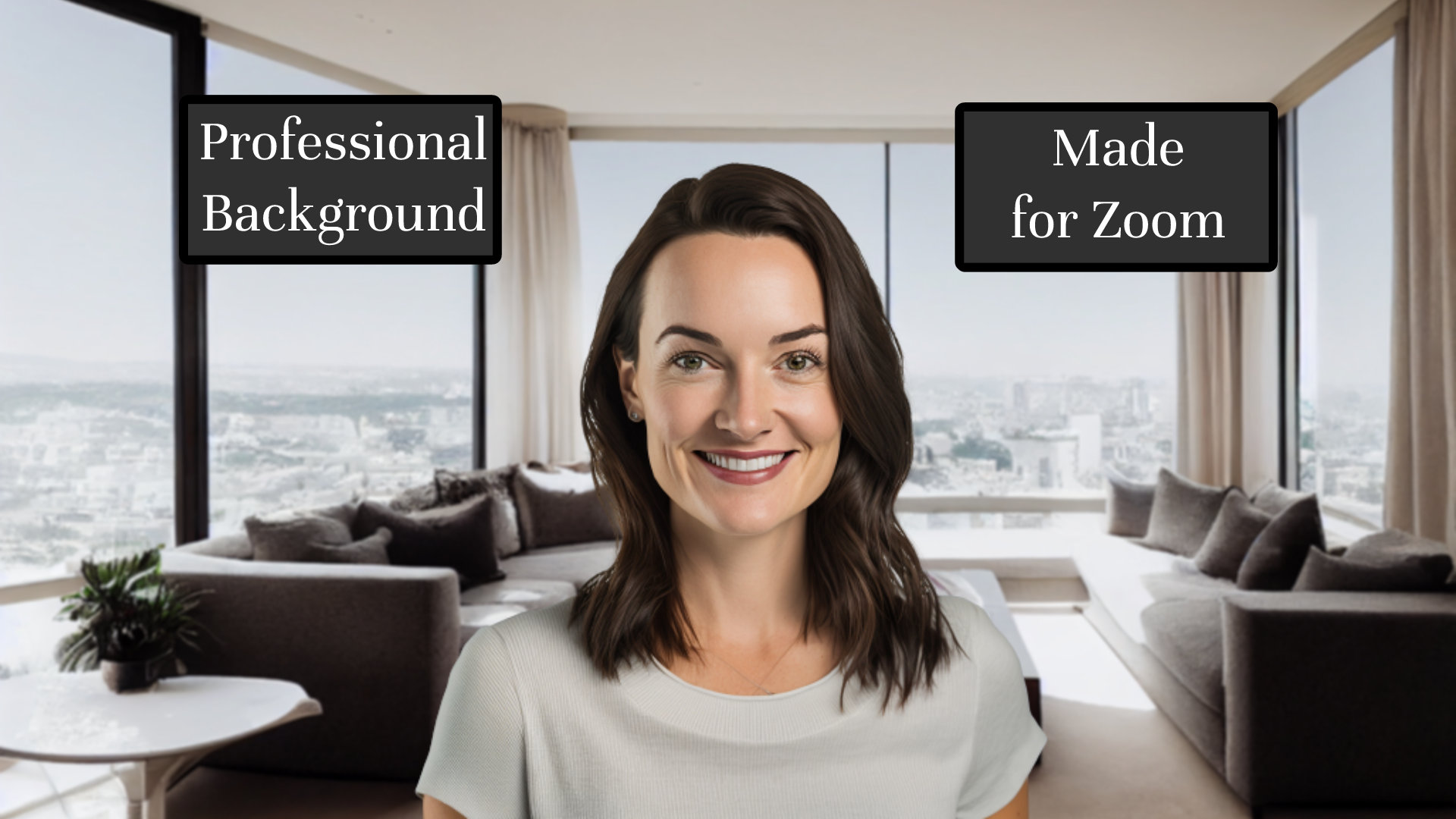 White Modern Zoom Backgrounds Pack of 3 Virtual Backgrounds for Zoom ...