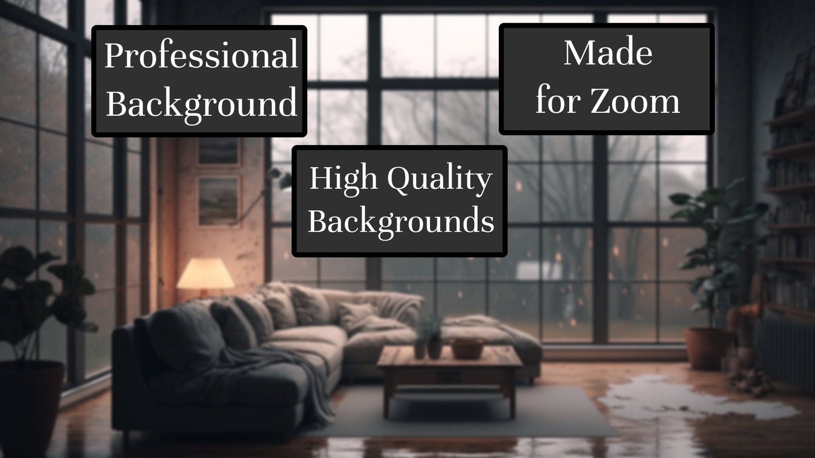 Gloomy Modern Home Zoom Backgrounds | Pack of 2 | Virtual Backgrounds ...