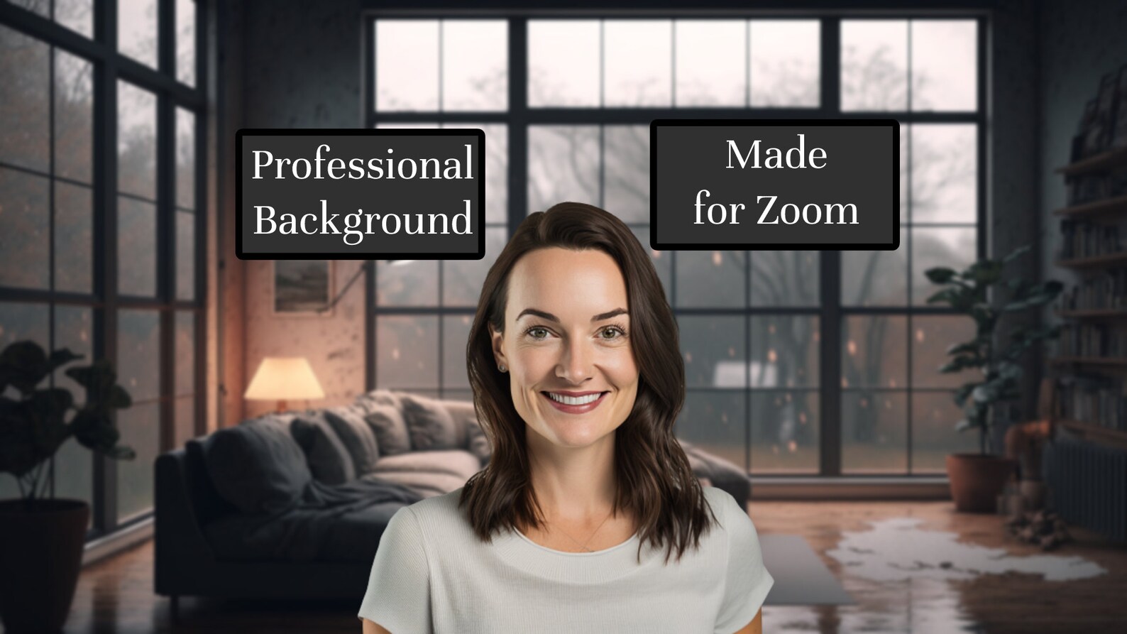 Gloomy Modern Home Zoom Backgrounds | Pack of 2 | Virtual Backgrounds ...