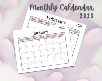 2023 Pink Monthly Calendar - Etsy