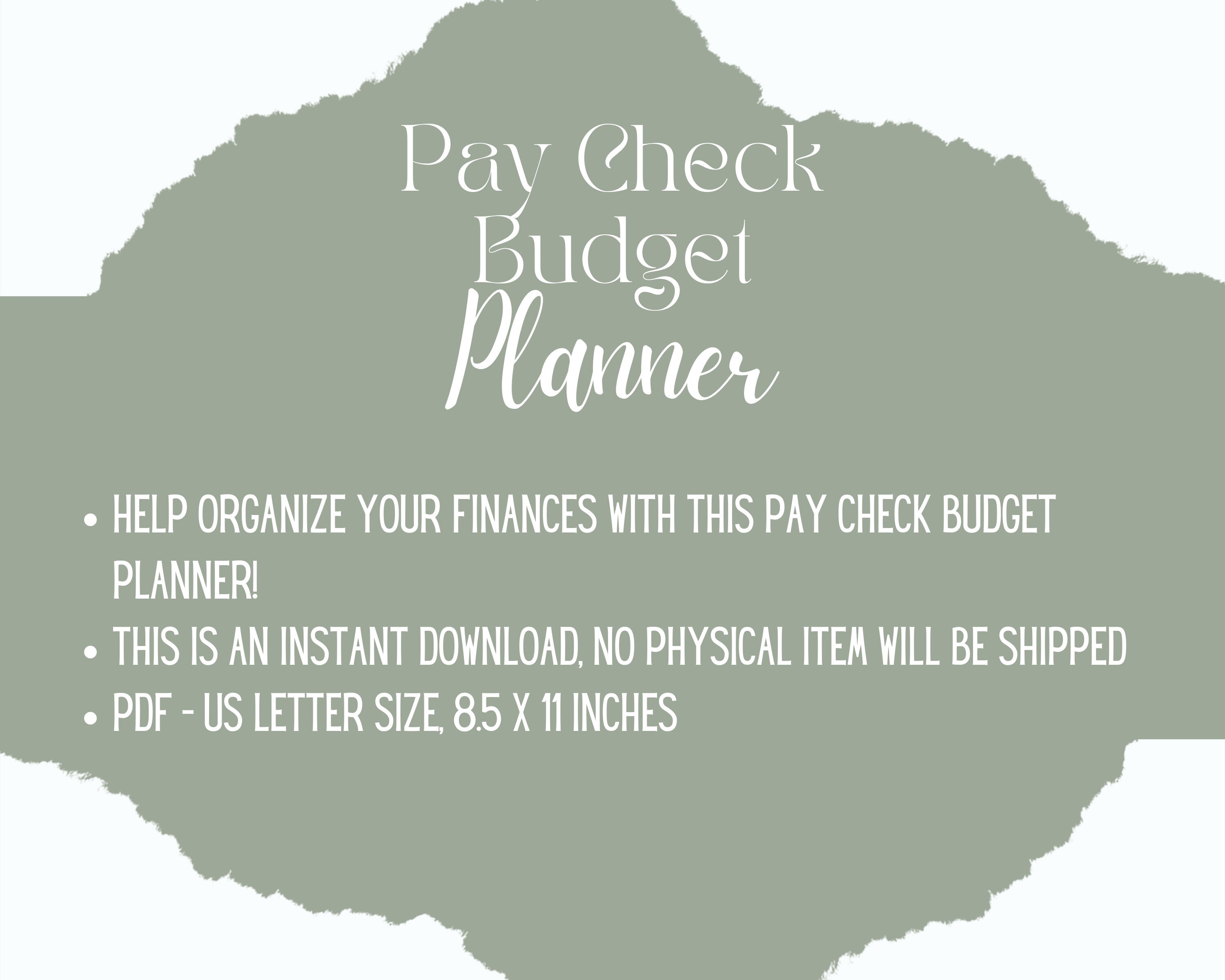 Pay Check Budget Planner - Etsy