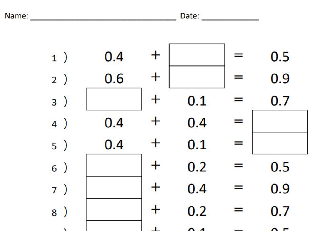 40+ Maths Box Worksheets - Addition - Etsy