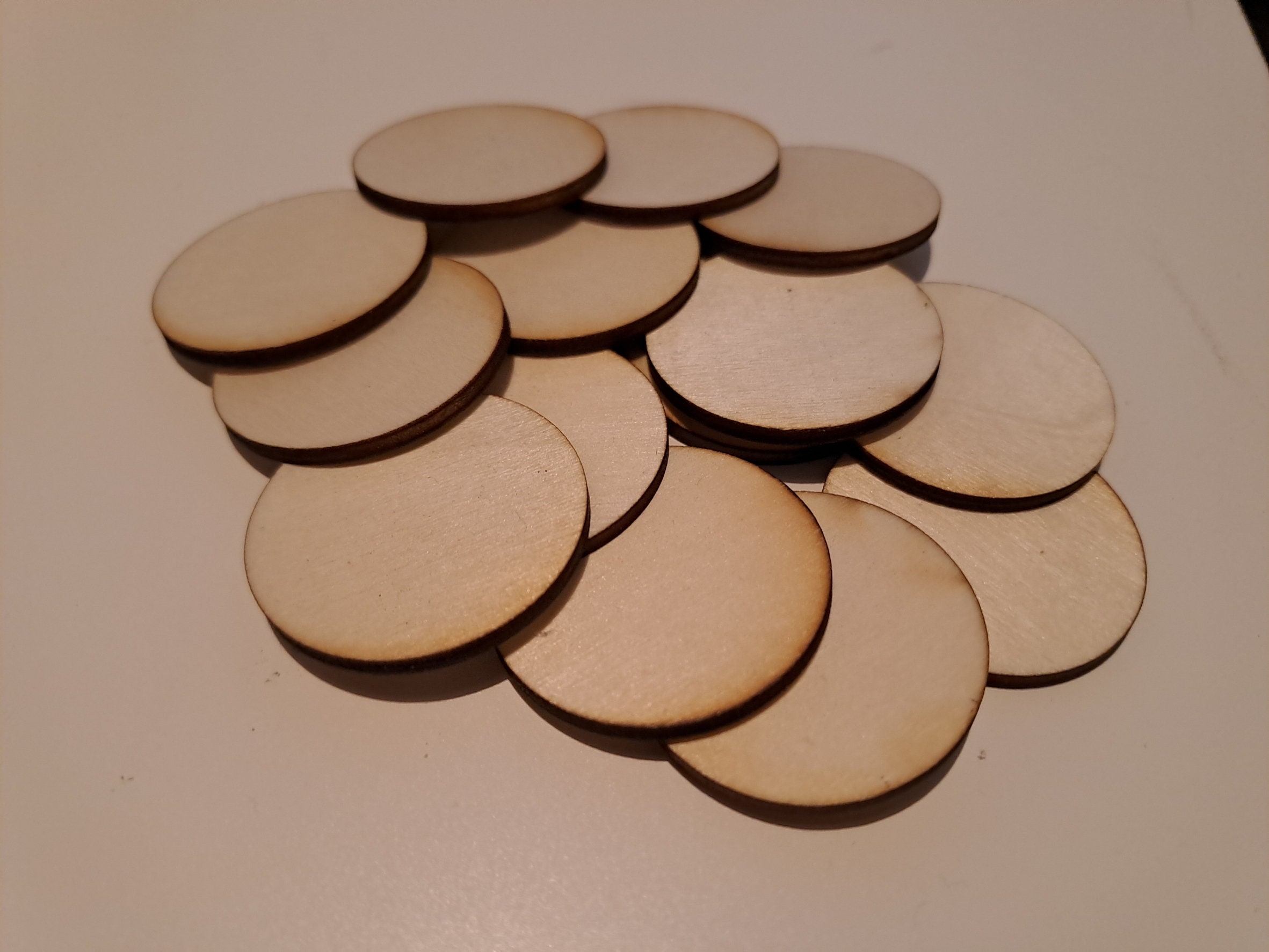 Pack of 100 12mm by 2mm Wooden Counters - Can Write Own With Felt Tips ...