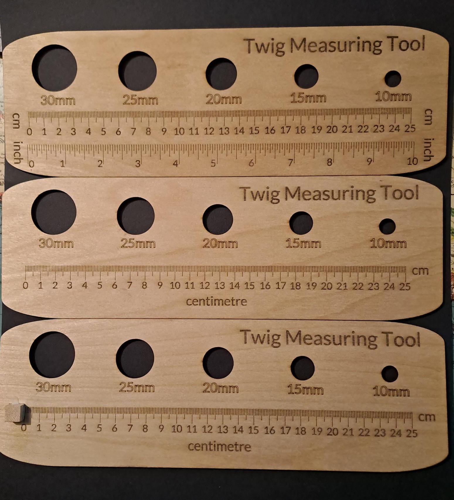 Wooden Twig or Stick Measuring Tool - 25cm or 10inches EYFS School Home ...