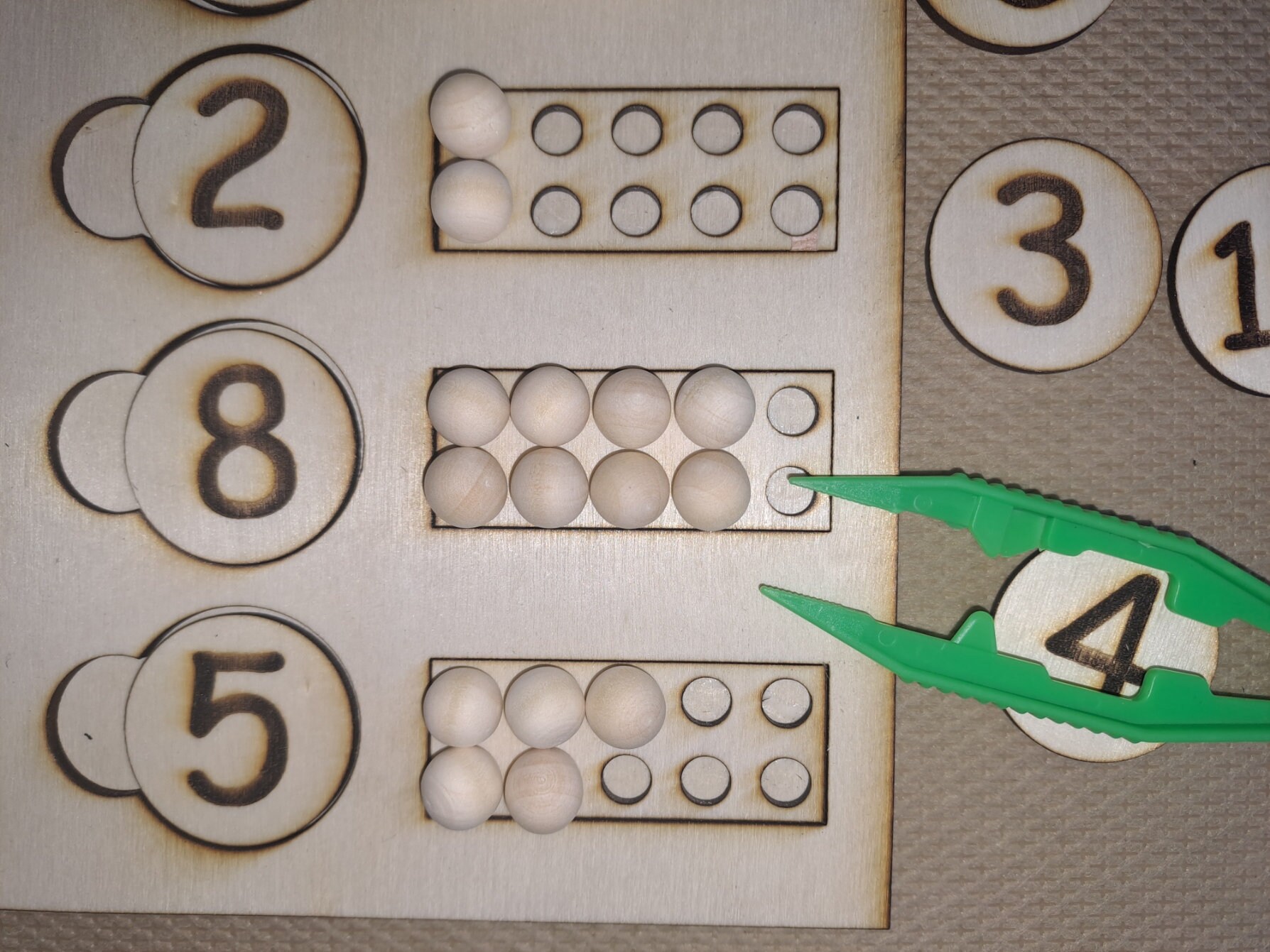 Counting and Reading Numbers 0 to 10 Grid, Number Tiles and Wooden ...