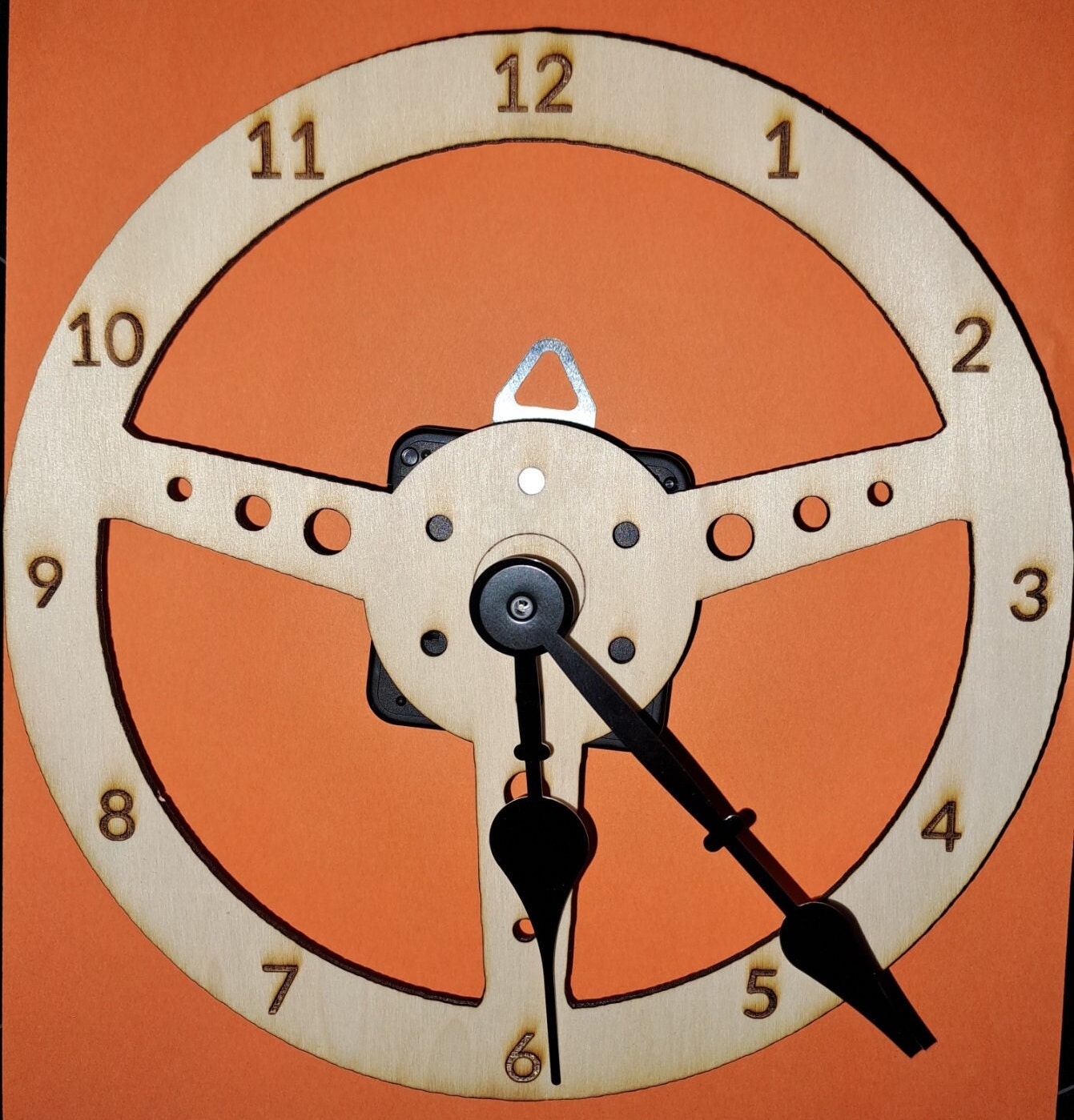 Steering Wheel Wooden Analogue Clock 19cm Discs Laser Engraved With ...