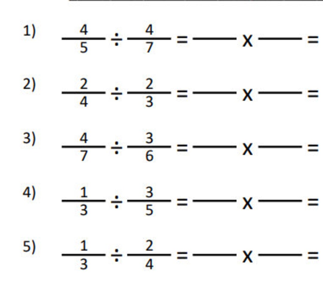 40 Fraction Worksheets - Multiplying and Division - Etsy