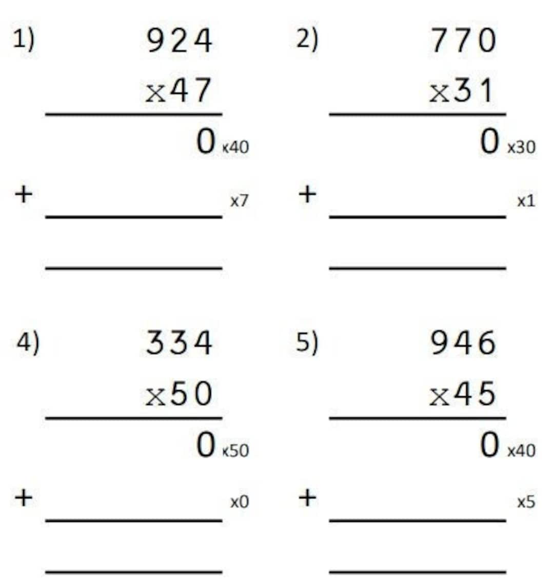 40+ Maths Worksheets - Long Multiplication - Formal Multiply Questions ...