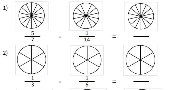 40+ Fraction Sheets Add and Subtract With Diagrams to Help - Etsy