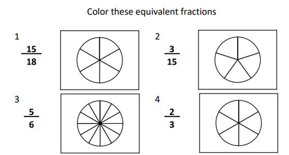 Equivalent Fractions Coloring Worksheet