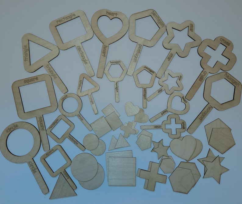 EYFS Wooden Shape Hunter - 4 Different Designs - Square, Circle ...